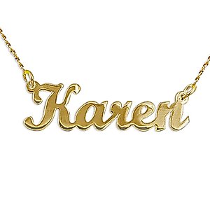 MyNameNecklace Personalized Script Name Necklace - Custom Made Precious Metals Sterling Silver 925 & Gold Jewelry Nameplate Gift
