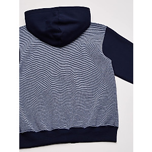 Fruit of the Loom boys Fleece Sweatshirts, Hoodies, Sweatpants & Joggers Shirt, Full Zip - Navy Stripe, Medium US