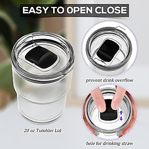 masterplug 20 oz Tumbler Lid (2 Pack), Replacement Lids Compatible for YETI 20 oz Tumbler, 10/24 oz Mug and 10 oz Lowball- Replacement Slider/Cover (20 Ounce)