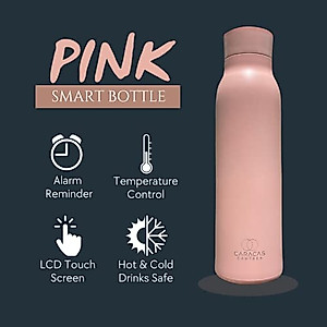 Caracas Canteen Modern SMART Sports Water Bottle, Stainless steel and BPA free flask, Reminds you to stay hydrated, Temperature display, Leak proof.…