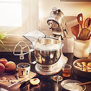 KN1PS Pouring Shield for KitchenAid 4.5Qt, W10616906 Splatter Guard Cover for Kitchen Aid Mixers Accessories, Pouring Chute for Kitchenaid Mixer, NOT DISHWASHER SAFE (8.2''diam)