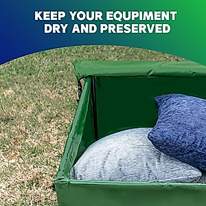 YardStash Outdoor Storage (Waterproof) - Heavy Duty, Portable, All Weather Tarpaulin Deck Box - Protects from Rain, Wind, Sun & Snow - Perfect for the Boat, Yard, Patio, or Camping – M Green