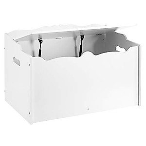 Amazon Basics Kids Toy Box, Wooden Organizer Storage Chest,White, 30" x 18" x 19"