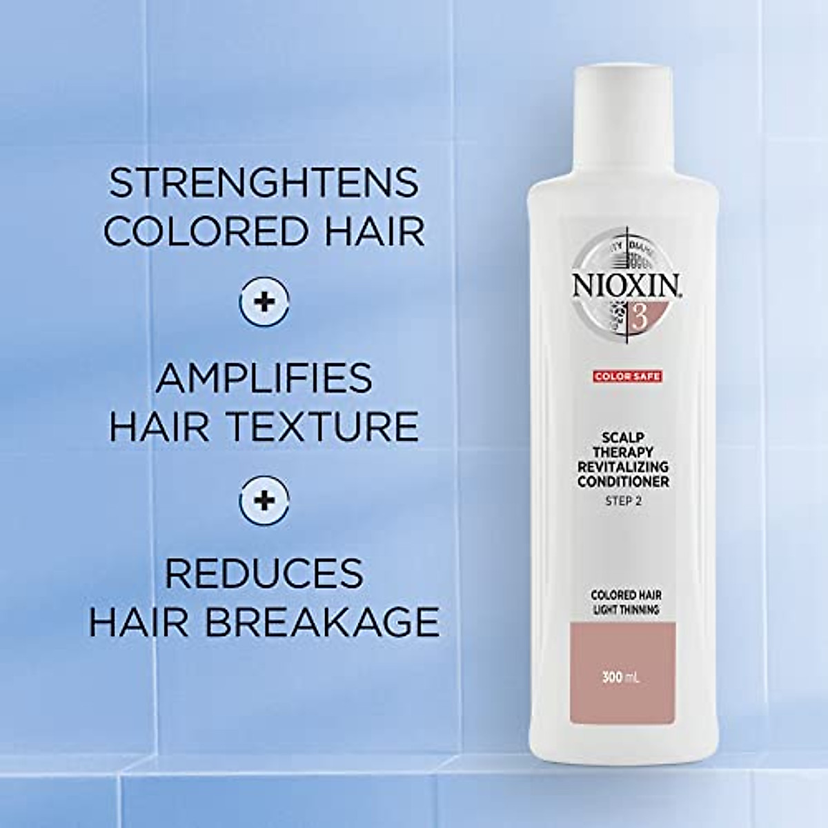 Nioxin System 3 Scalp Therapy Conditioner, Color Treated Hair with Light Thinning, 33.8 oz