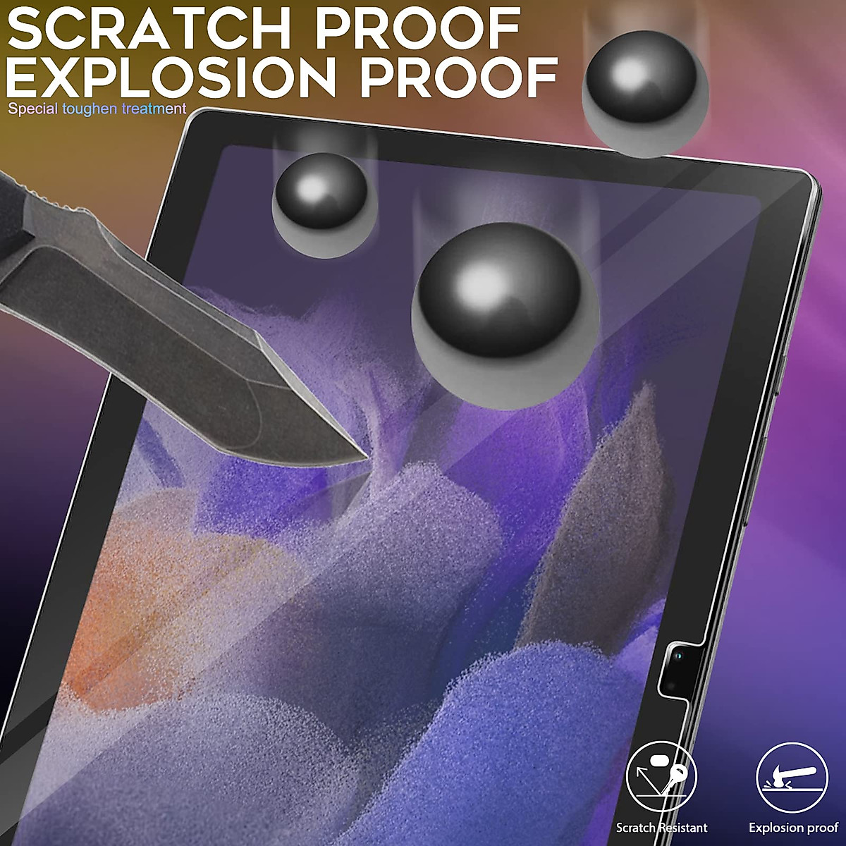 (2 Pack) Orzero Compatible for Samsung Galaxy Tab A8 10.5 inch 2021 Tempered Glass Screen Protector, 9 Hardness HD Anti-Scratch Full-Coverage Bubble Free (Lifetime Replacement)