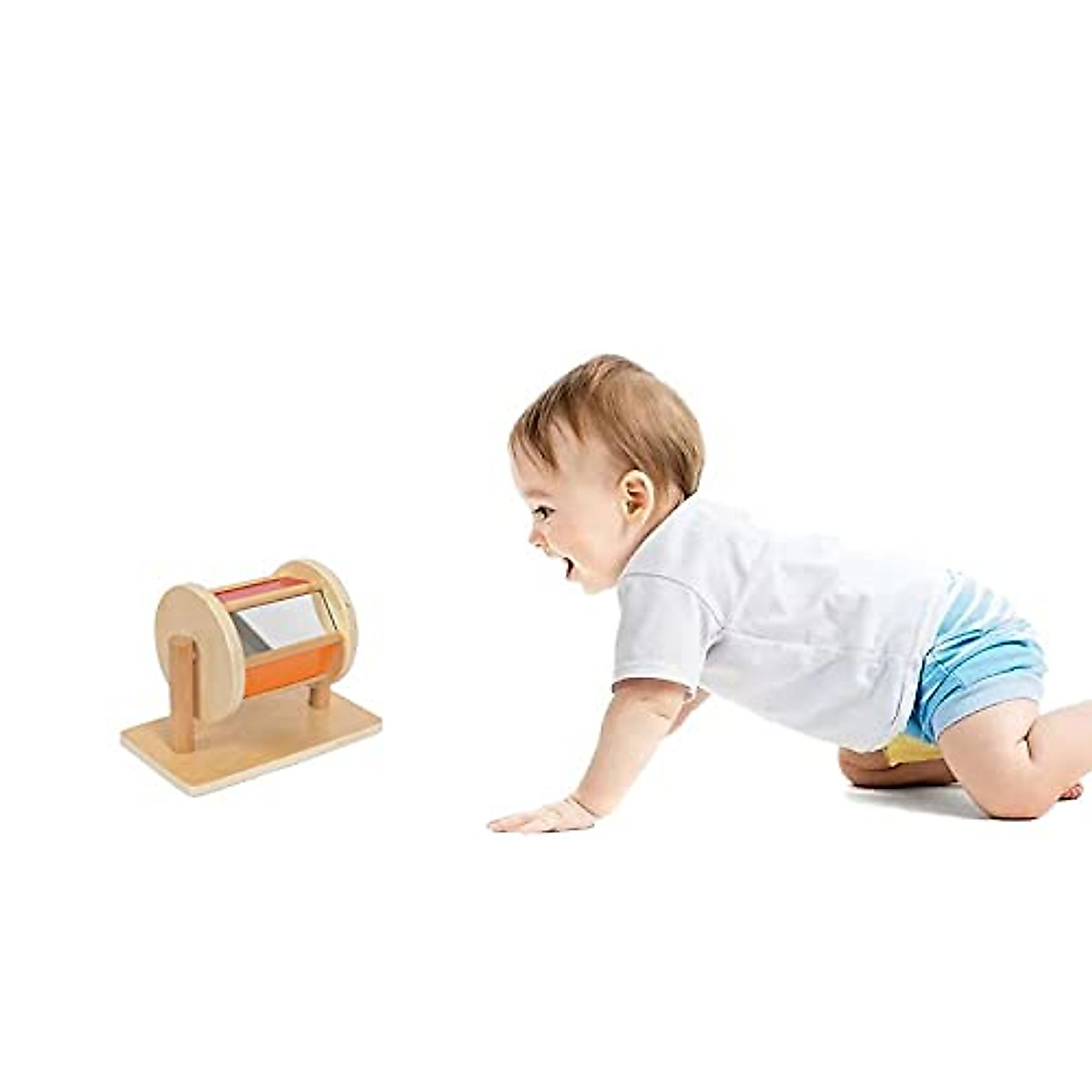 Tiger Montessori Spinning Rainbow Drum Toys for 612 Month Babies Infant 3 Month 1 Year Toddlers TI4501