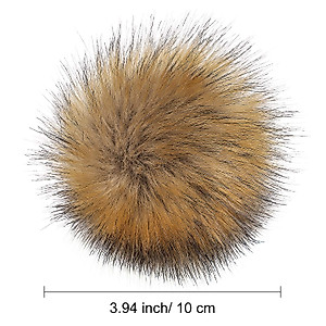 Tatuo DIY Faux Fur Pom Poms Ball with Press Button Removable Fluffy Pompom for Knitting Hats Shoes Scarves Bag Accessories (Neutral Color, 14)
