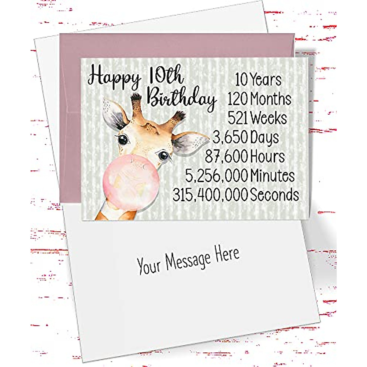 Audacious Cards 10th Birthday Card - Birthday Card Years, Months, Weeks, Days, Hours, Cute Card for 10 Year Old