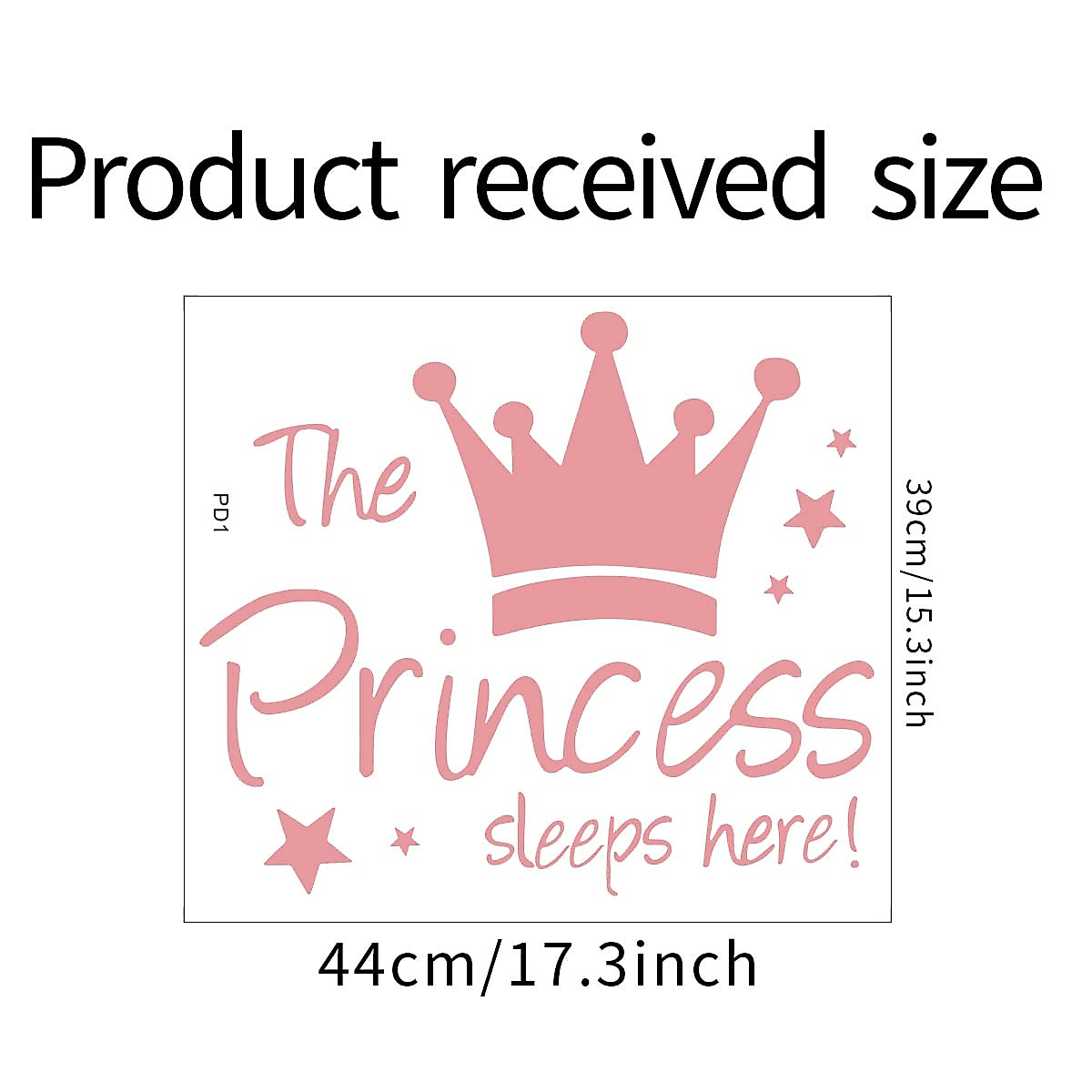 Princess Crown Wall Stickers, The Princess Sleeps Here Wall Decals for Girls Room Little Girls Bedroom Nursery Playroom Daycare Classroom Parties Decoration