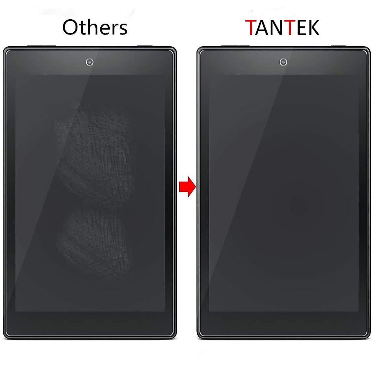 TANTEK [2-Pack Screen Protector for All-New Fire 7 / Fire 7 Kids Edition (9th/7th Gen, 2019/2017 Release),Tempered Glass Film,Ultra Clear,Anti Scratch,Bubble Free