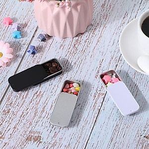 Prasacco 3 Pcs Metal Tin Box Containers, Slide Top Tin Containers Rectangular Empty Hinged Tins Mini Portable Box Containers Home Organizer for Jewelry Crafts Candy Gift Card Holder (2x1x0.4 Inch)