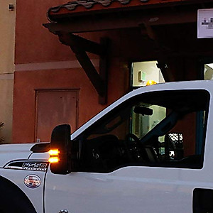 csslyzl LED Side Mirror Marker Lights Compatible with FORD F250 F350 F450 F550 Super Duty 2008-2015 Side Tow Mirror Turn Signal Light AMBER LED+LENS