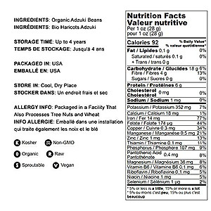 Food to Live Organic Adzuki Beans, 5 Pounds – Non-GMO, Sproutable, Whole Raw Dried Azuki Beans (Red Mung Beans), Vegan, Kosher, Bulk Organic Beans. Rich in Minerals, Dietary Fiber and Protein