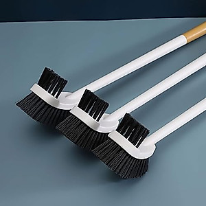 Plastic Toilet Brush Modern Toilet Bowl Brush Wall Mount Long Handle Toilet Cleaner Brush and Holder Set 4.7 X 20 Inches