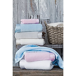 Elegant Baby Ultra Plush security Blankie, Satin Border and Back Blankie Pastel Pink, 20" x 20"