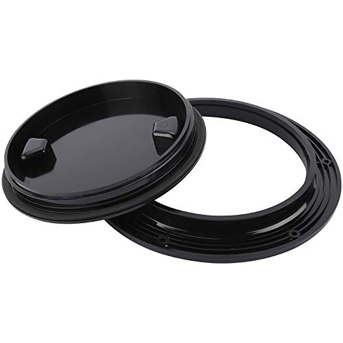 YaeMarine 2-Pack 4", 6", 7" Boat Deck Cover Marine Inspection Hatch Deck Plate Access & Lid Round Non-Slip RV Black (6")