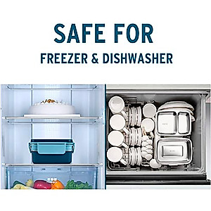 Freshmage Stainless Steel Bento Box Adult Lunch Box, Leakproof Stackable Large Capacity Dishwasher Safe Lunch Container with Divided Compartments, Blue