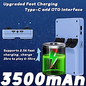 RGB20S Handheld Game Console 3.5 inch Retro Games Consoles Classic Emulator Hand-held Gaming Console Preinstalled Hand Held Video Games System 64GB Blue