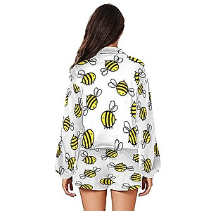 Kigai Flying Bee Jogging Suits for Women Lounge Cozy Long Sleeve Half Zip Lapel Collar Sweatsuit Set,XL