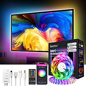 TV LED Backlights, 9.8FT Smart LED Lights for Behind TV with Music Sync 16 Million Colors Changing RGB Strip Lights Compatible with Alexa Google Home for 40-60 inch TVs, WiFi APP Control