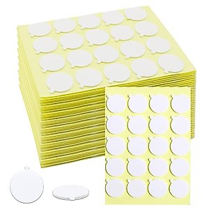 Aubeco 720PCS Candle Wick Stickers, Heat Resistance Double-Sided Stickers with The Little ‘‘Tail’’, Adhere Steady in Hot Wax Stickers for Candle Making