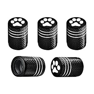 Kewucn 5 PCS Tire Valve Stem Cap, Aluminum Alloy Valve Stem Cover with Rubber Ring Plastic Liner, Corrosion Resistant Leak-Proof Wheel Valve Covers for Car Truck Motorcycle Bike