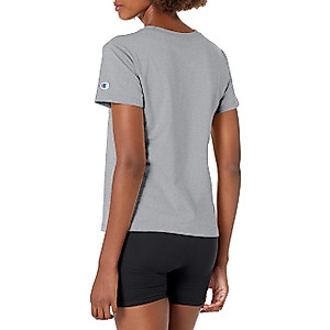 Champion womens Classic Tee, Script Logo T Shirt, Oxford Gray-y08113, Large US