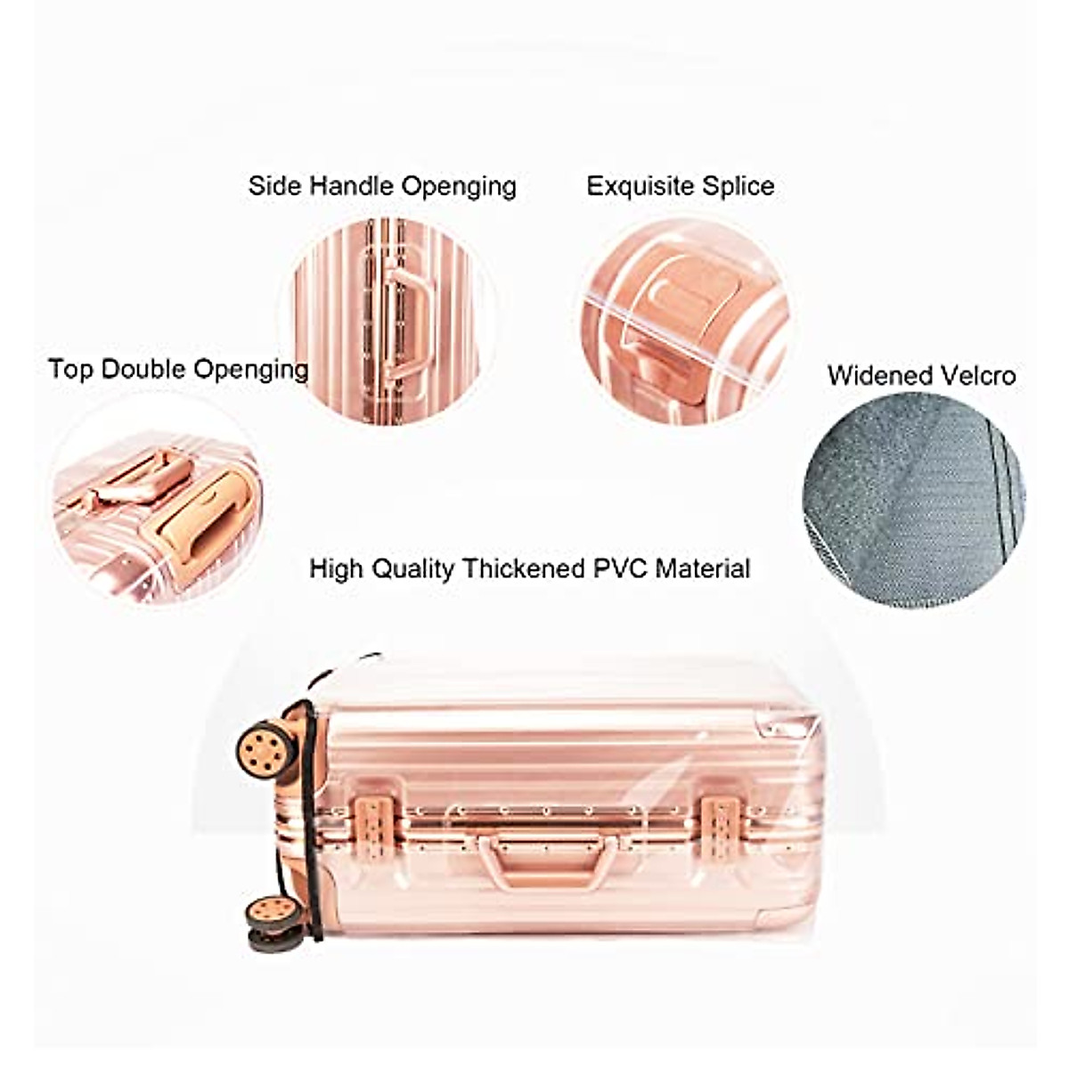 Sanseenia Luggage Covers for Suitcase, 18 20 22 24 Inch Full Transparent Suitcase cover, Clear PVC Thicken Travel Luggae Protector Cover (28 Inch)