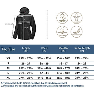 Little Donkey Andy Women's Full Zip Sun Protection Hoodie Jacket Long Sleeve Shirt Running Hiking Golf Water Repellent UPF50 Black Small