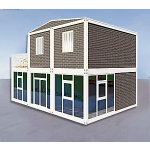 S.E.Q Double Story Fully Equipped prefab Expandable Container House, Luxury Home Stairs Included 2-3 bedrooms,1 Kitchen,1 Bathroom 30 ft