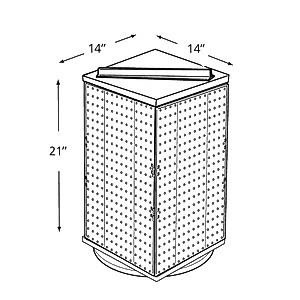 Azar Displays 701414-BLK Rotating Stand, Peg Display Carousel, Four Sided Rack for Jewelry, Accessories, or Crafts, Revolving Displays for Retail, Pegboard Organizer, Black, 14"x14"x20"