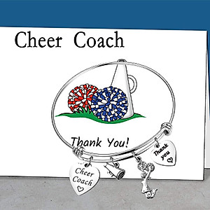 TGBJE Cheerleader Gift Cheer Coach Bracelet Wire Bangle Thank You Gift (Cheer Coach Bracelet)