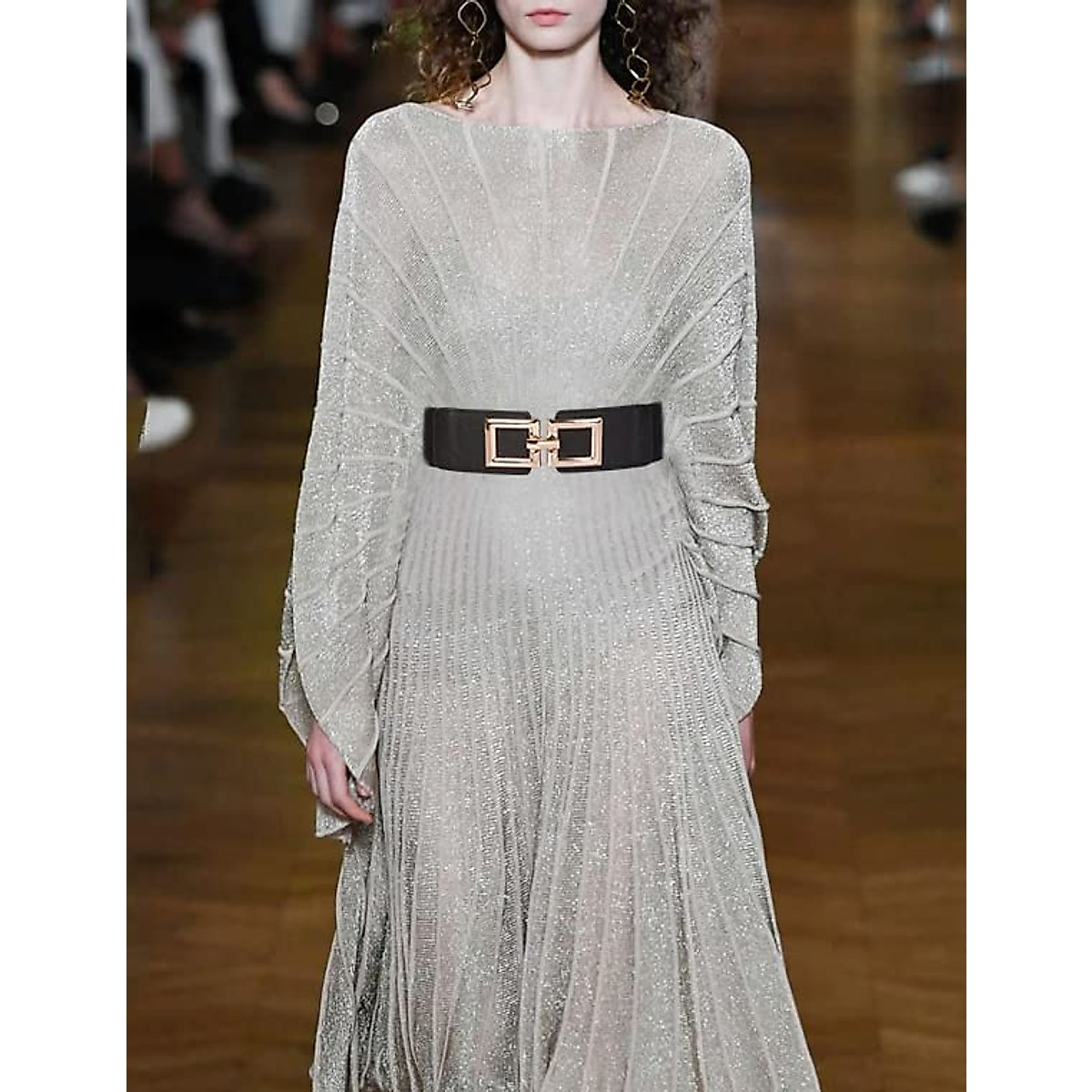 TOPACC 2-Piece Wide belts for women Dresses Elastic Western Cinch Belt Stretch Retro Buckle Ladies Fashion