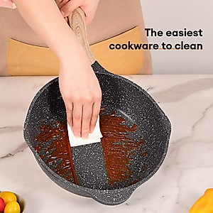 JEETEE Pots and Pans Set Non Stick Induction Cookware Sets, 19 Pcs w/Frying Pan, Saucepan, Sauté Pan, Griddle Pan, PFOA Free