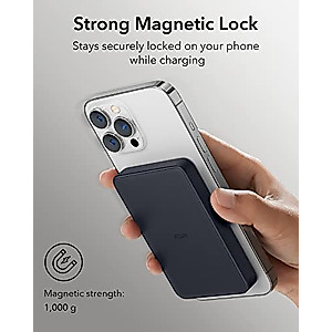 ESR MagSafe Battery Pack (HaloLock), 5,000mAh MagSafe Power Bank with USB-C Cable, Magnetic Wireless Power Bank for iPhone 14/13/12 Series, MagSafe Portable Charger, MagSafe Accessories, Black