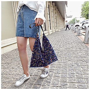 AWXZOM Sequin tote bag for women, sparkle shoulder bag for ladies, glitter handbags shiny hobo bag for women