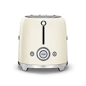 Smeg Retro Drip Coffee Machine and 2-Slice Toaster Bundle, Cream