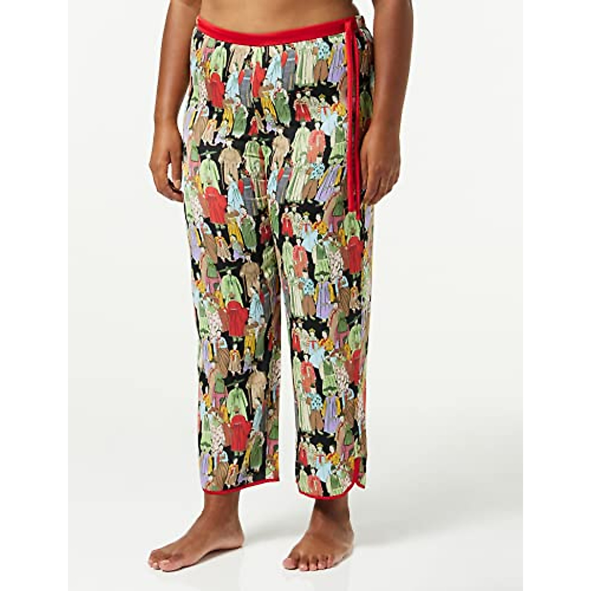Natori Women's Printed Charmeuse Pajama Set, Black, Small