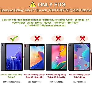 INFILAND Galaxy Tab A7 Backlit Keyboard Case, Multi-Angle 7 Colors Backlight Detachable Wireless Keyboard Case Cover Compatible with Samsung Galaxy Tab A7 10.4 SM-T500/T505/T507 2020 Tablet, Black
