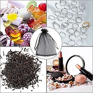 acDesign Jewelry Bags Drawstring 200Pcs Organza Bags 5"x7" Wedding Favor Bags for Candy Jewelry Makeup Pouches(Black)