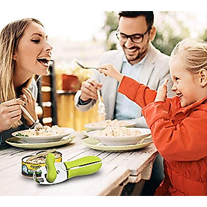 XXIN Can Opener and Swivel Vegetable Peeler, 4-in-1 Manual Stainless Steel Handheld Can Openers with 1 Potatoe Peeler, green, Green