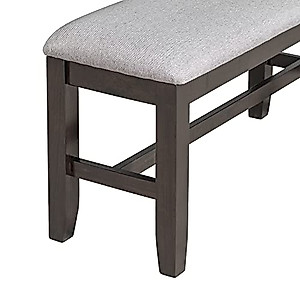 WOZNLA 6-Piece Rustic Dining Table Set - Foldable Table, 4 Padded Chairs, and 1 Bench - Ideal for Kitchen and Family Gatherings, Home Furniture Set, Espresso