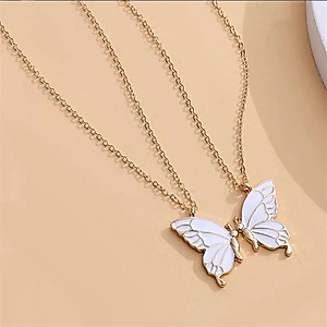 Aunt Niece Matching Necklace 2 Butterfly Matching Gift Set for 2 Thanksgiving Mother's day Valentine's Christmas Birthday for auntie (Gold)
