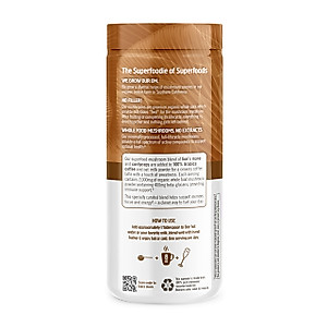Om Mushroom Superfood Coffee Latte Blend Mushroom Powder, 8.47 Ounce Canister, 30 Servings, Lion's Mane, Cordyceps, Reishi, Chaga, Energy & Mental Clarity Support Supplement