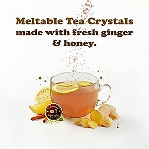 Pocas Honey Ginger Tea - Instant Tea Powder Packets with Ginger Honey Crystals Tea, Non-GMO/Gluten Free/Caffeine Free, 20 Count (Pack of 2)