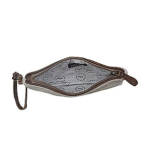 Myra Bag Golden Snow Cowhide Pouch Upcycled Cowhide & Leather S-2826