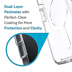 Speck iPhone 13 Pro Max Case - Drop Protection Fits iPhone 12 Pro Max & iPhone 13 Pro Max Phones - Clear Case, Built for MagSafe - Anti-Yellowing & Anti-Fade with Dual Layer Slim Design - GemShell