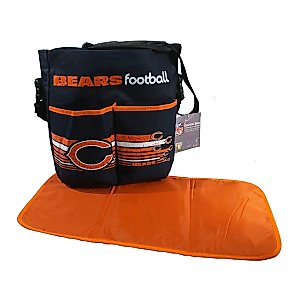 Rico Chicago Football Bears Baby Diaper Bag with Adjustable Padded Shoulder Strap & Changing Pad