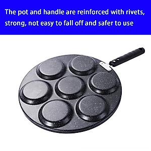 CHENJIEUS Home Kitchen Breakfast Omelette Pan, 7-hole Egg Frying Pan Non-stick Pancake Mold, Easy To Clean, Lazy Pan Provides All-in-one Breakfast.