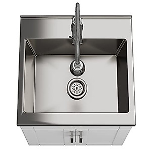 SIMPLIHOME Hennessy All-in-One Utility Sink & Cabinet in Pure White, 20-inch, Laundry Cabinet with Stainless Steel Sink, Chrome Faucet, Shaker-Style Doors for Laundry Room, Garage, Mudroom